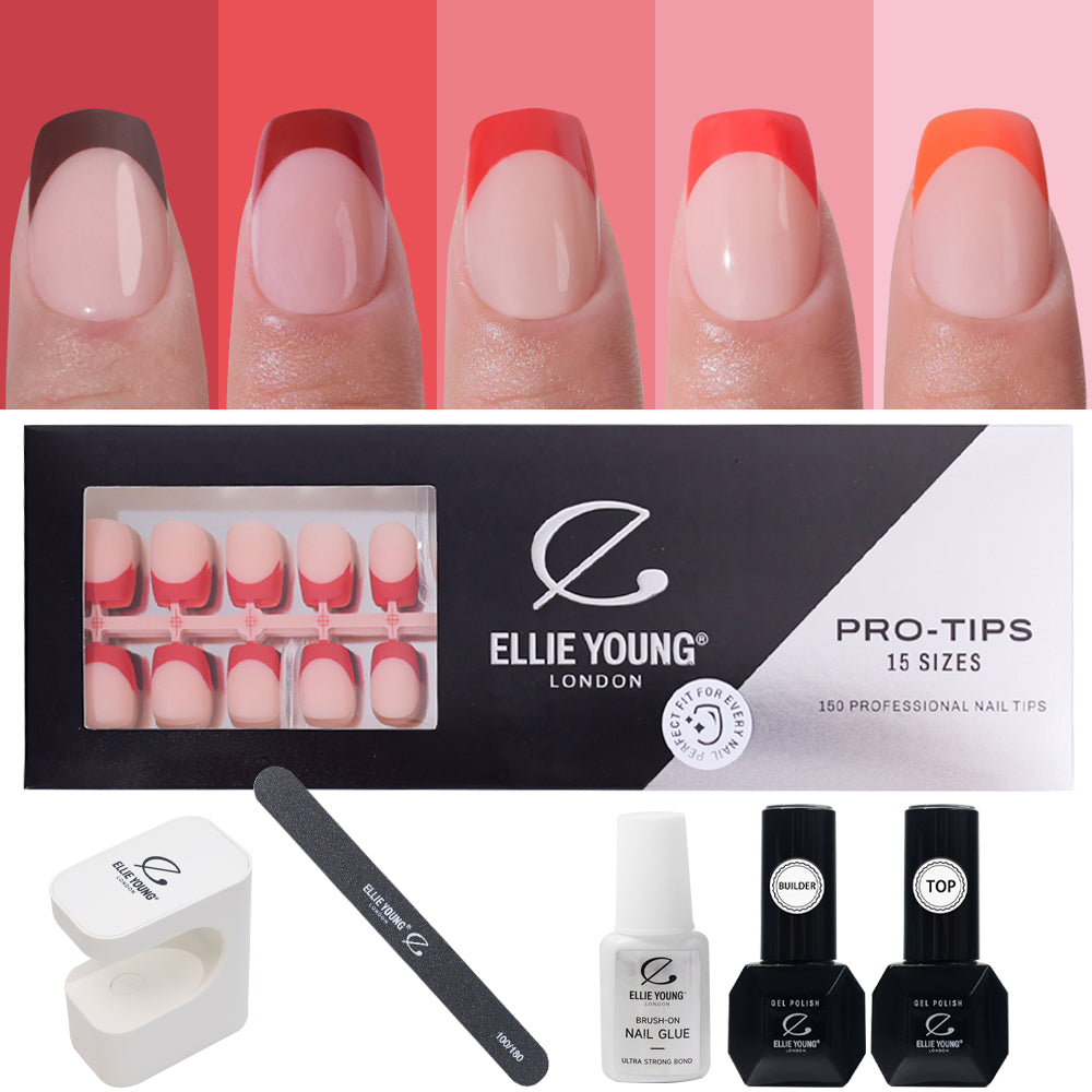 ProTips Red Pastel Tips | Short Square – Ellie Young Nails