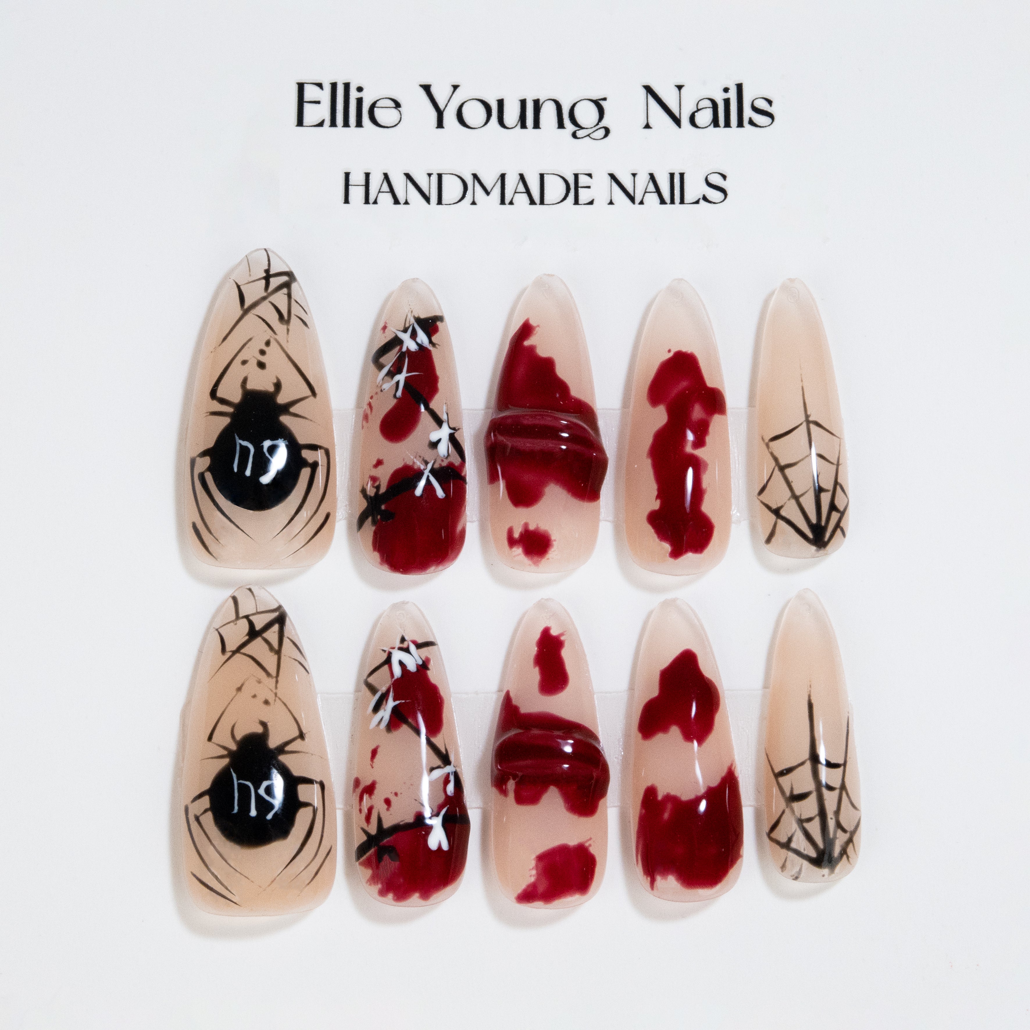 Spider | Stiletto | Handmade – Ellie Young Nails